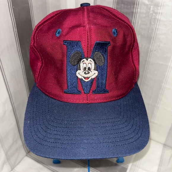 Disney | Accessories | Vintage Disney Hat Cap Snapback Red Blue Mickey ...